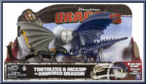 Toothless & Hiccup vs Armored Dragon (Blue) - Dragons - Action Dragons - Spinmaster Action Figure