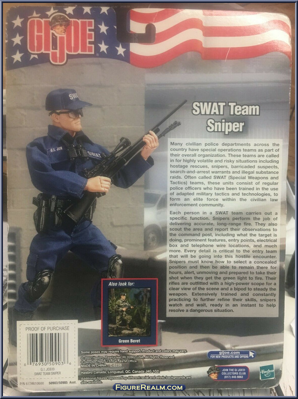 SWAT Team Sniper (Green Card) - G.I. Joe - Classic Collection 12" Scale ...
