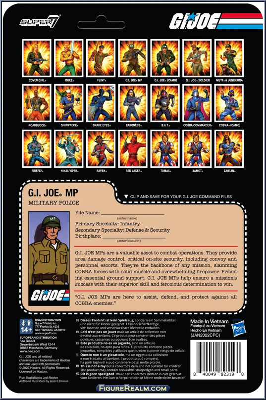 G.I. Joe MP (Clean Shaven / Brown) - G.I. Joe - ReAction Figures ...