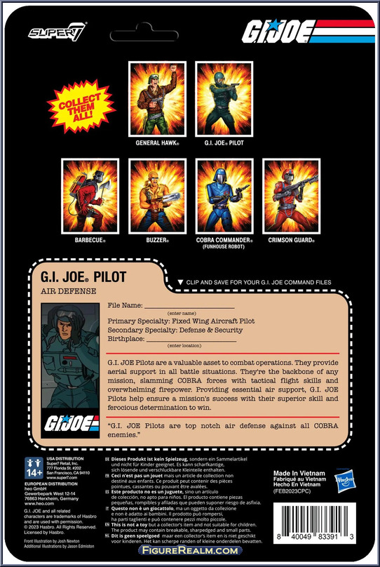 G.I. Joe Pilot (Facemask) - G.I. Joe - ReAction Figures - Super7 Action ...