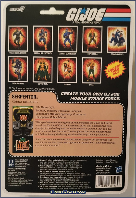 Serpentor (Python Patrol) - G.I. Joe - ReAction + - Super7 Action Figure