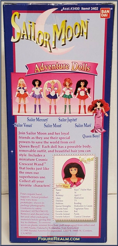 Sailor Mars - Sailor Moon - 6" Adventure Dolls - Irwin Toys Action Figure