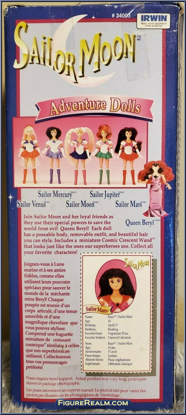 Sailor Mars - Sailor Moon - 6" Adventure Dolls - Irwin Toys Action Figure