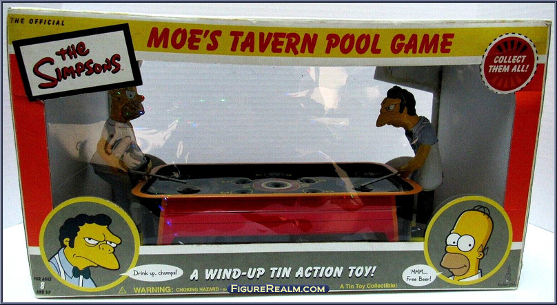 Moe's Tavern Pool Game - Simpsons - Tin Action Toys - Rocket USA Action ...