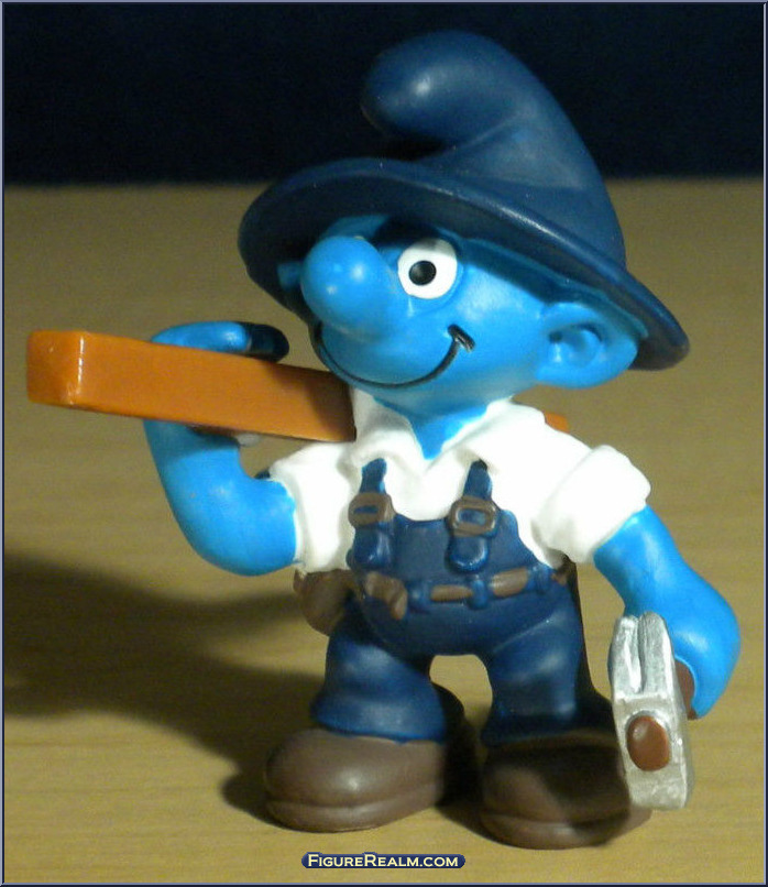 Carpenter Smurf (Hammer / Wood) - Smurfs - Basic Series - Peyo Action ...