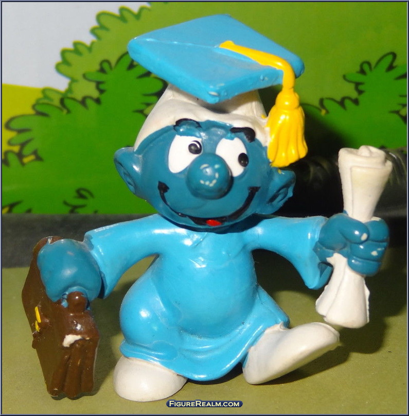 Graduate Smurf (Blue Gown) - Smurfs - Basic Series - Peyo Action Figure