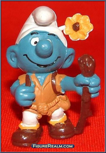 Hiker Smurf (Yellow Flower) - Smurfs - Basic Series - Peyo Action Figure