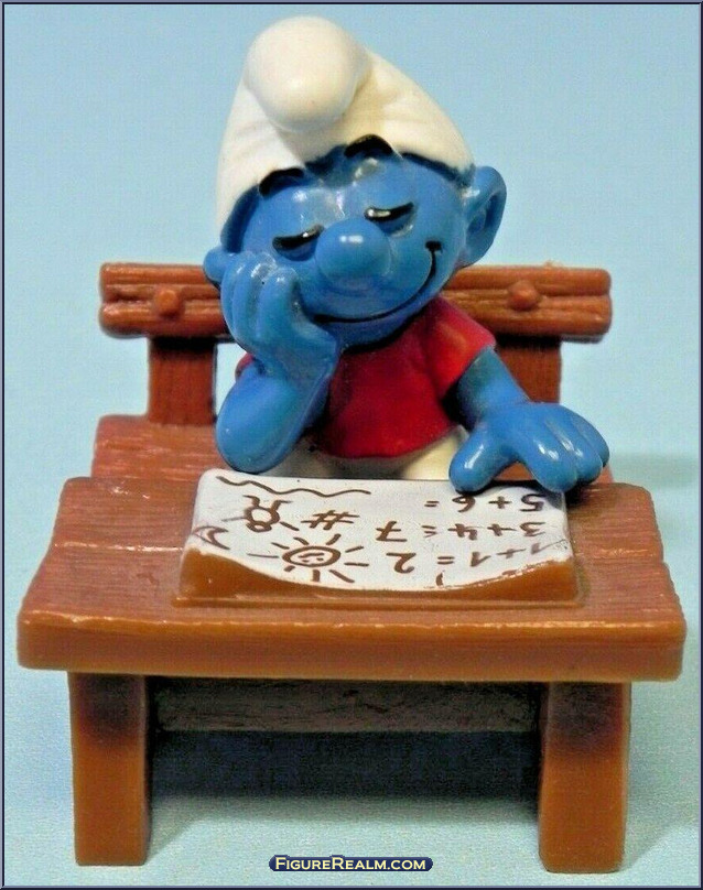 School Desk Smurf (Sleeping) - Smurfs - Super Smurfs - Peyo Action Figure