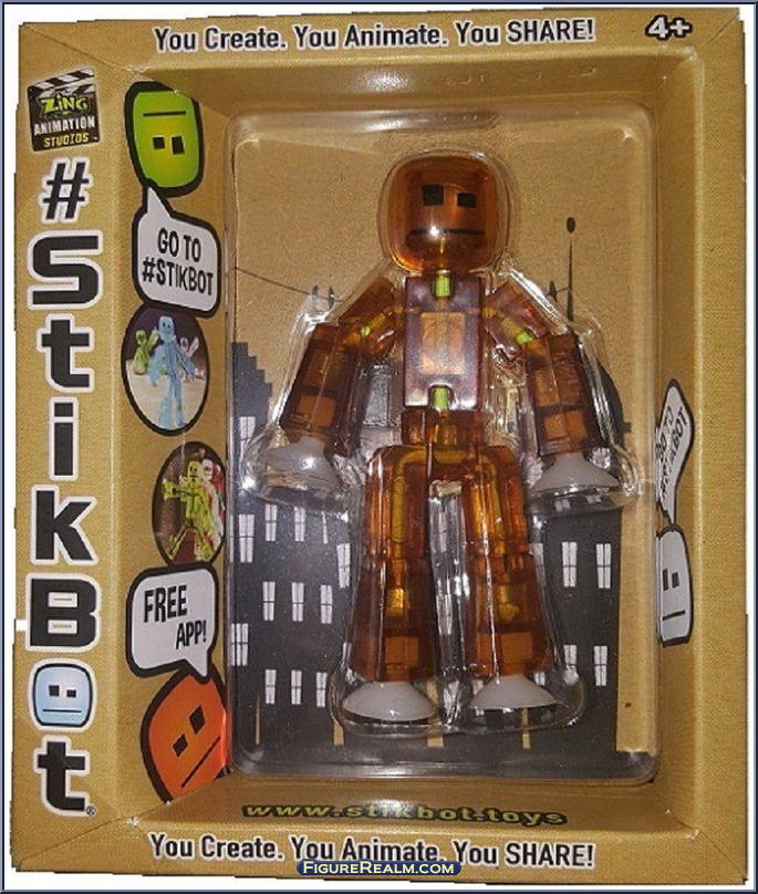 Clear Brown Bot - Stikbot - Basic Series - Zing Action Figure