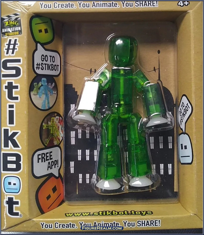 Clear Green Bot - Stikbot - Basic Series - Zing Action Figure
