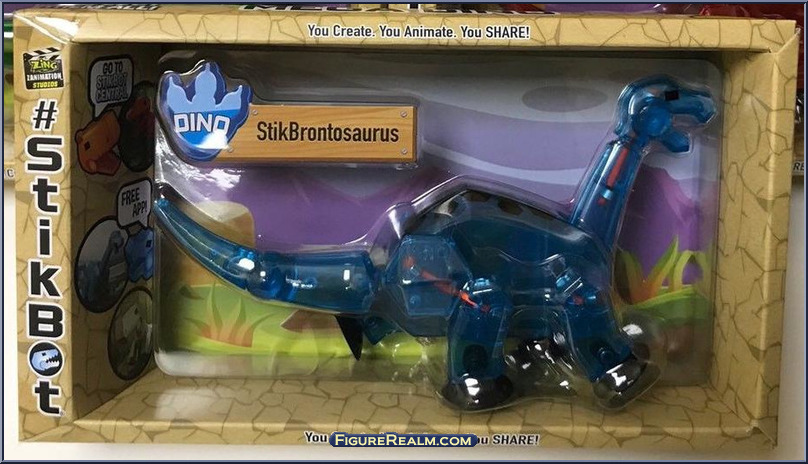 StikBrontosaurus (Clear Blue) - Stikbot - Mega Dino - Zing Action Figure