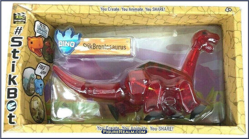 StikBrontosaurus (Clear Red) - Stikbot - Mega Dino - Zing Action Figure