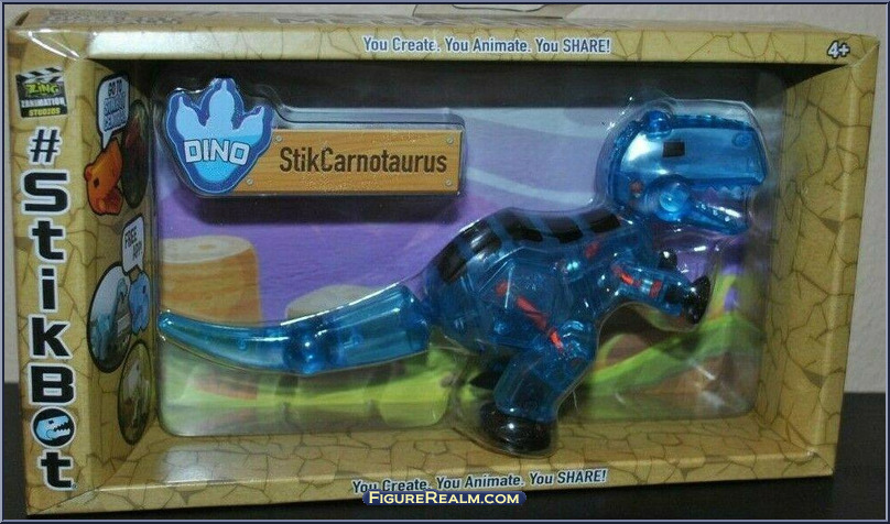StikCarnotaurus (Clear Blue) - Stikbot - Mega Dino - Zing Action Figure