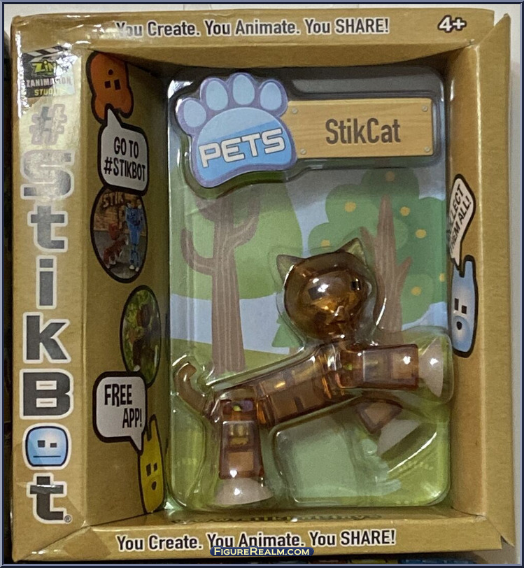 StikCat (Clear Brown) - Stikbot - Pets - Zing Action Figure