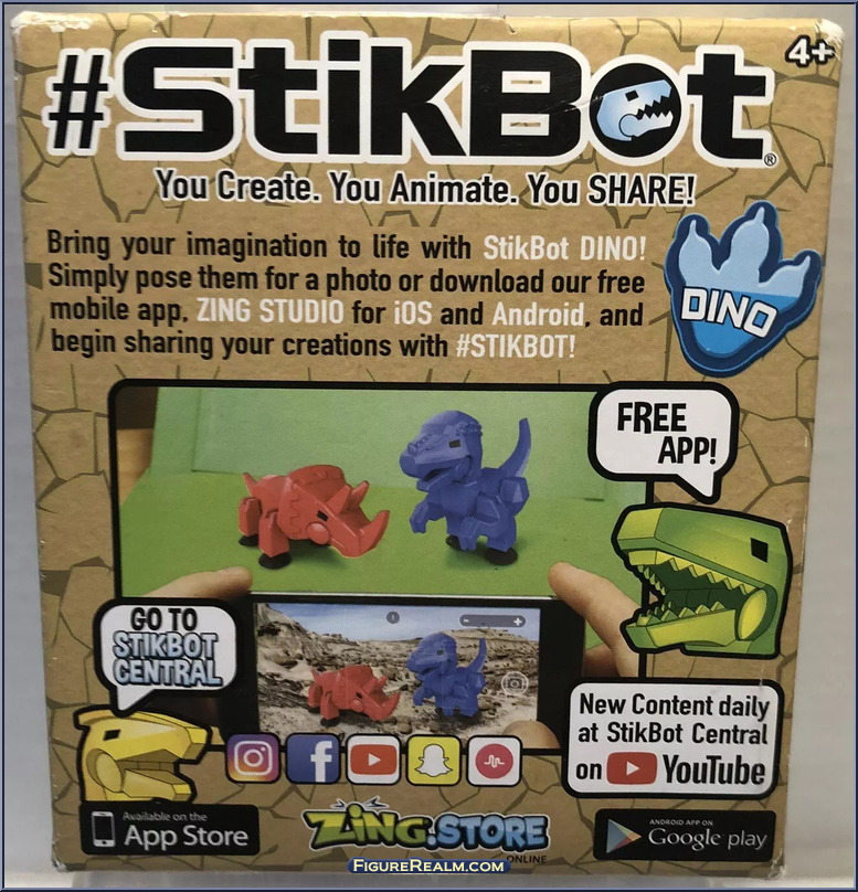 StikDilophosaurus (Clear Orange) - Stikbot - Dino - Zing Action Figure