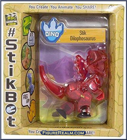 StikDilophosaurus (Clear Red) - Stikbot - Dino - Zing Action Figure