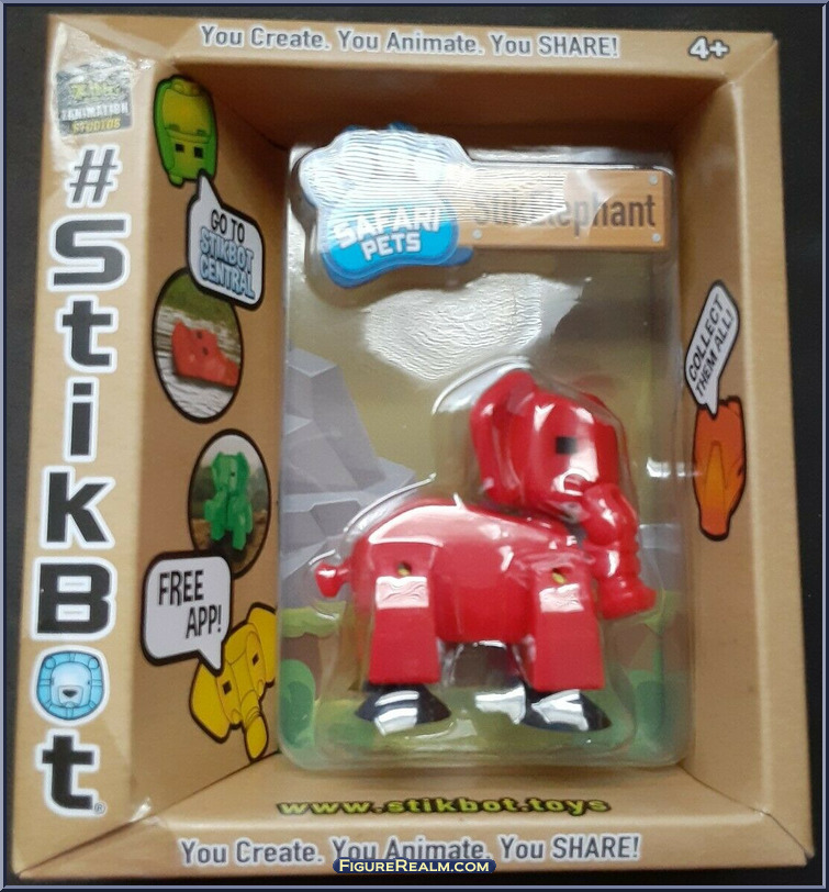 StikElephant (Red) - Stikbot - Safari Pets - Zing Action Figure
