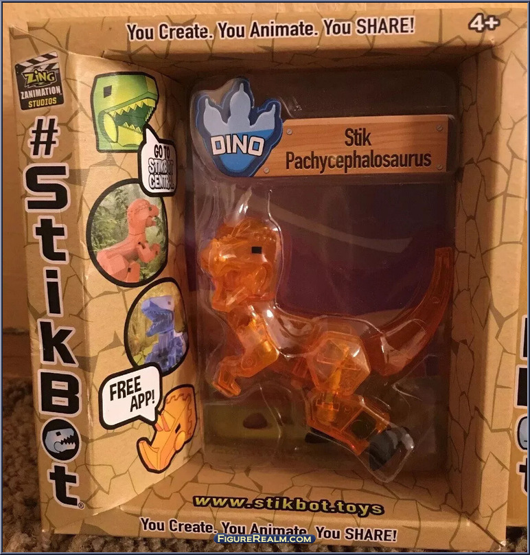 StikPachycephalosaurus (Clear Orange) - Stikbot - Dino - Zing Action Figure