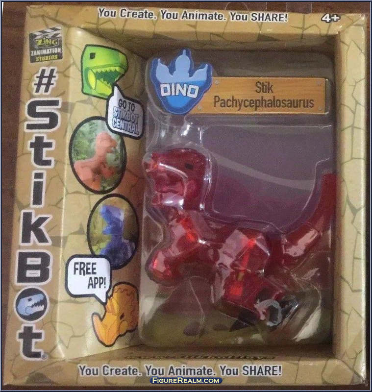 StikPachycephalosaurus (Clear Red) - Stikbot - Dino - Zing Action Figure