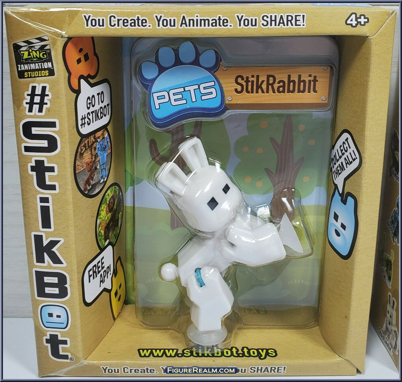 StikRabbit (White) - Stikbot - Pets - Zing Action Figure