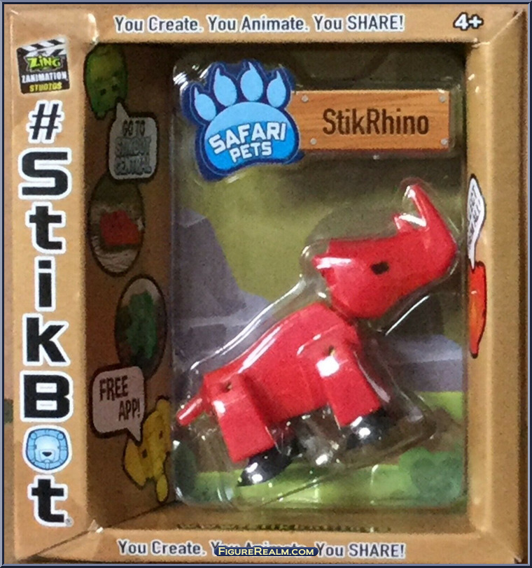 StikRhino (Red) - Stikbot - Safari Pets - Zing Action Figure