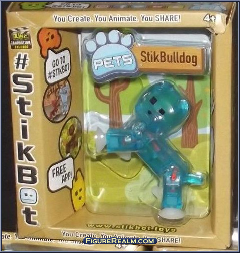 StikBulldog (Clear Blue) - Stikbot - Pets - Zing Action Figure
