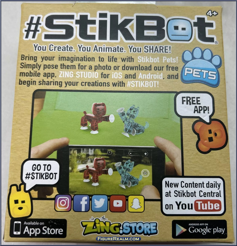 StikBulldog (Clear Brown) - Stikbot - Pets - Zing Action Figure