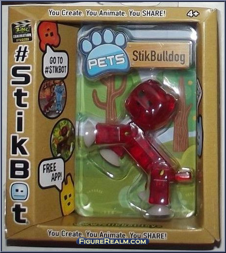 StikBulldog (Clear Red) - Stikbot - Pets - Zing Action Figure