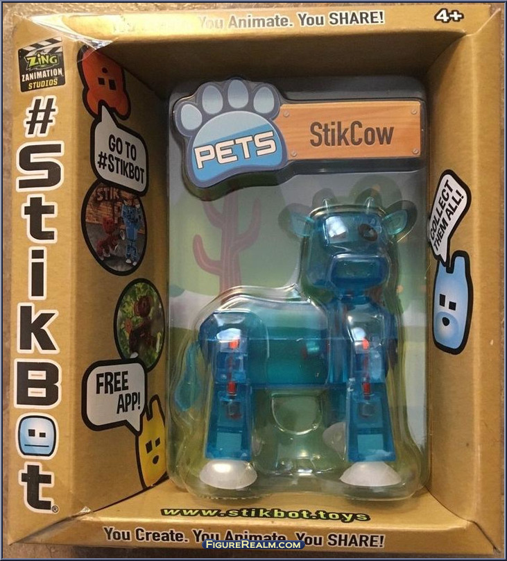 StikCow (Clear Blue) - Stikbot - Pets - Zing Action Figure
