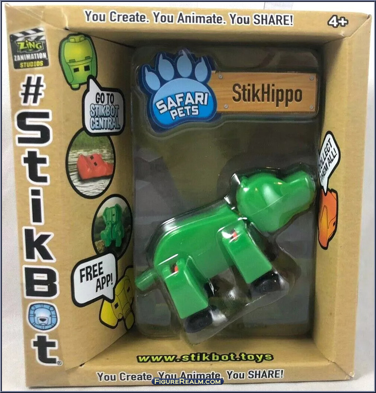 StikHippo (Green) - Stikbot - Safari Pets - Zing Action Figure