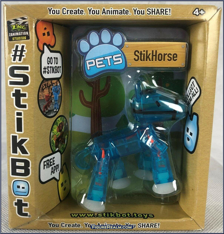 StikHorse (Clear Blue) - Stikbot - Pets - Zing Action Figure