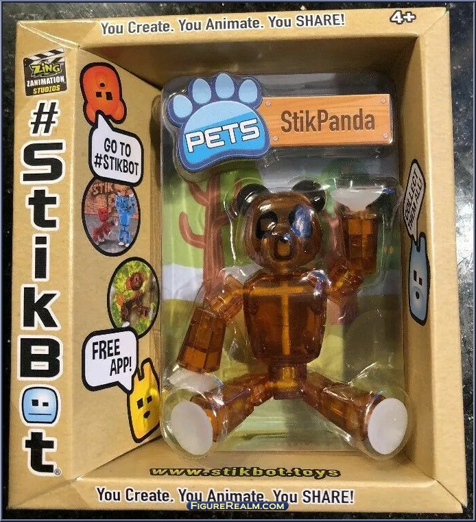 StikPanda (Clear Brown) - Stikbot - Pets - Zing Action Figure