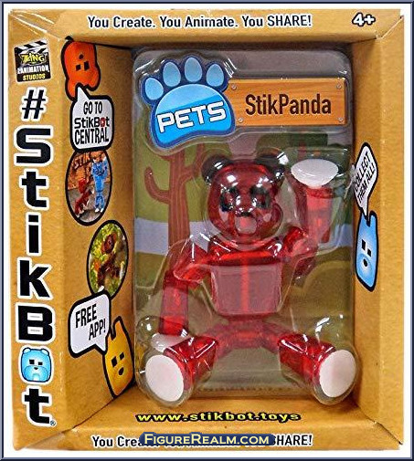 StikPanda (Clear Red) - Stikbot - Pets - Zing Action Figure