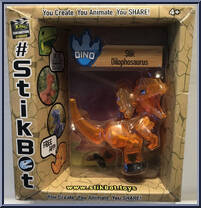StikDilophosaurus (Clear Orange) - Stikbot - Dino - Zing Action Figure