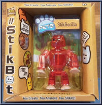 StikGorilla (Clear Red) - Stikbot - Pets - Zing Action Figure