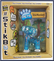 StikMonkey (Clear Blue) - Stikbot - Pets - Zing Action Figure