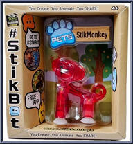 StikMonkey (Clear Red) - Stikbot - Pets - Zing Action Figure