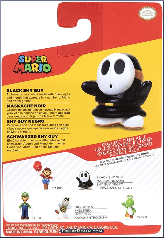 Shy Guy (Black) - Super Mario - Mini - Jakks Pacific Action Figure