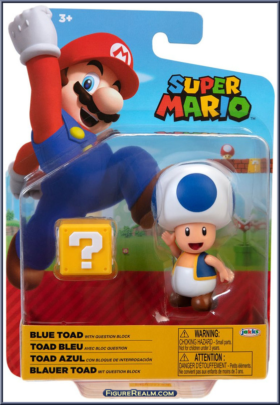 Toad (Blue) (with Question Block) - Super Mario - Basic Series - Jakks ...