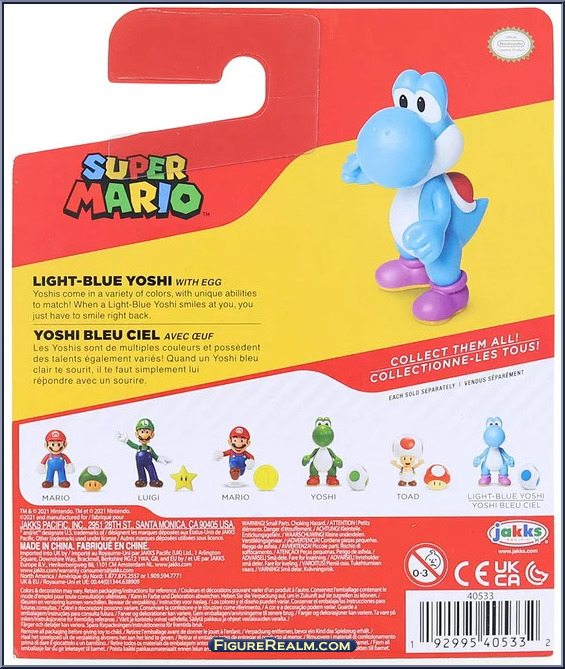 Yoshi (Light-Blue) (with Egg) - Super Mario - Mini - Jakks Pacific ...