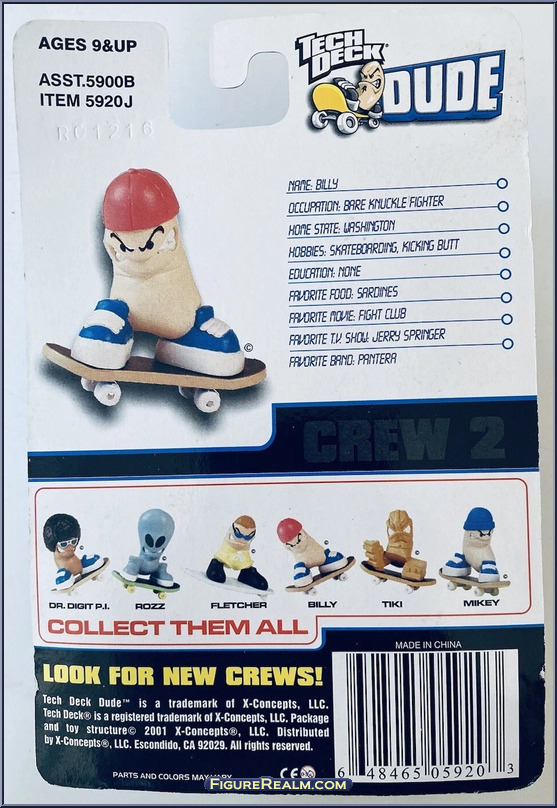 Billy - Tech Deck Dude - Crew 2 - Magna Series - X-Concepts Action Figure