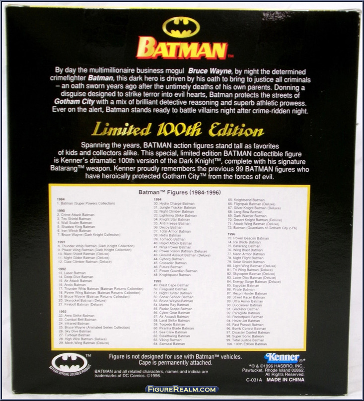 Batman (Limited 100th Edition) - Total Justice - Limited - Kenner ...