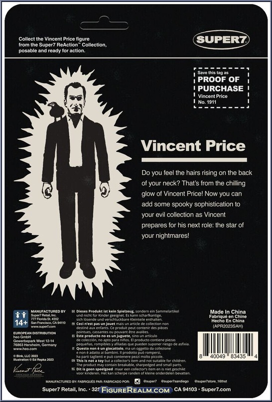 Vincent Price (Monster Glow) - Universal Monsters - ReAction Figures ...