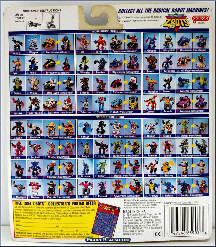 Eyze / Rolon / Screamor - Z-Bots - Morphbots - Galoob Action Figure