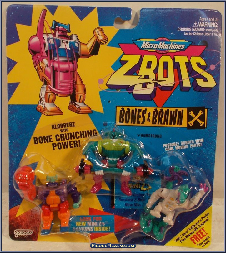 Klobberz / Hamstrong / Fossylz - Z-Bots - Bones & Brawn - Galoob Action ...