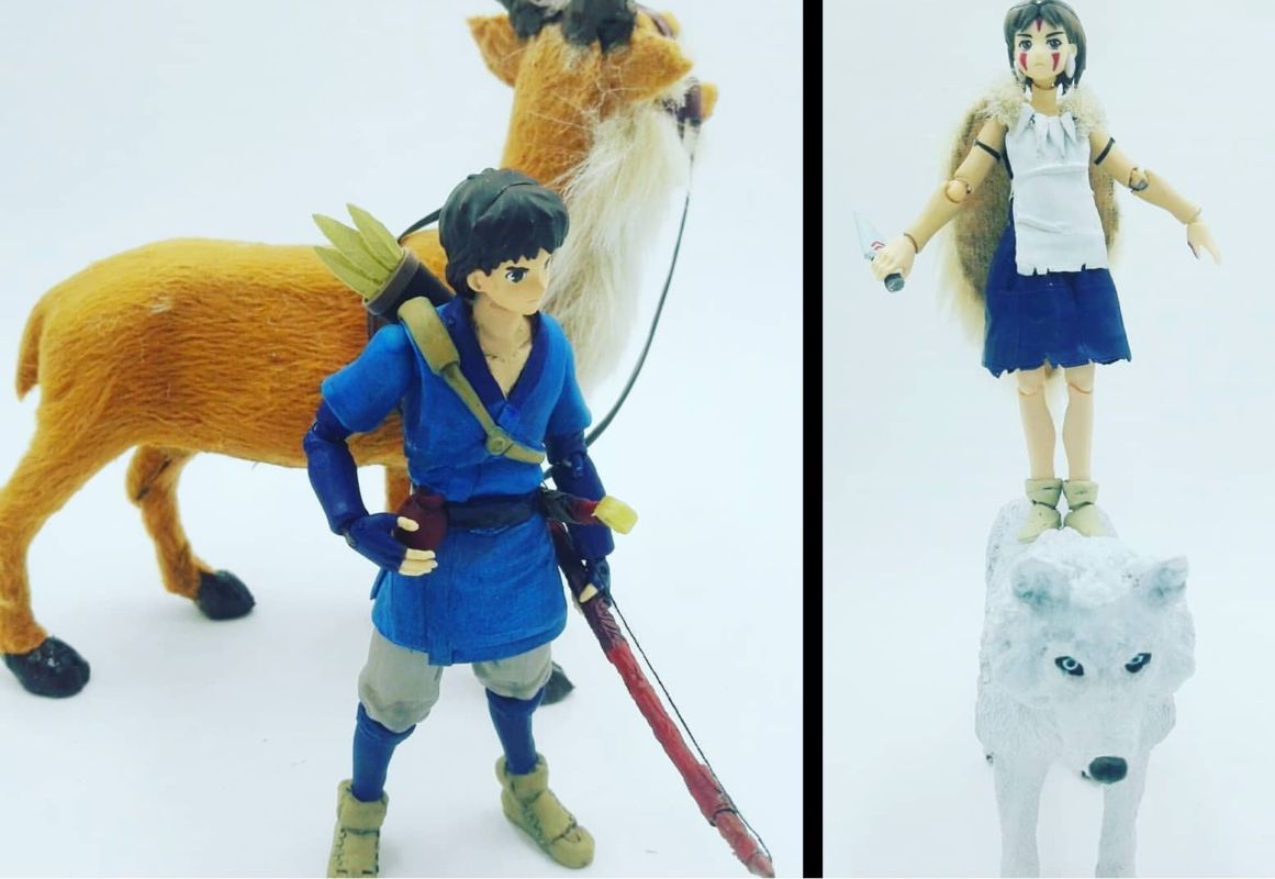 San with wolf-god and Ashitaka with Yakul from Princess Mononoke (Anime ...